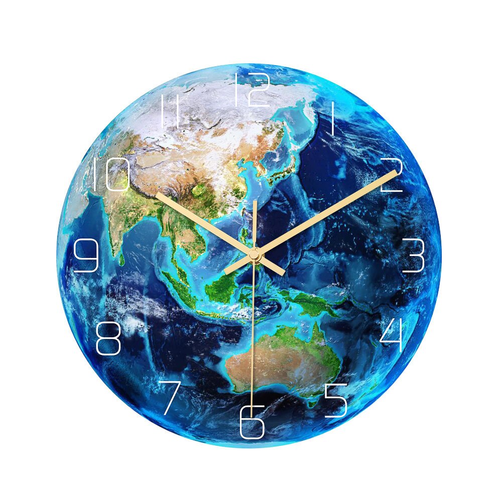 Luminous Earth Wall Clock Planet Acrylic Material ... – Grandado