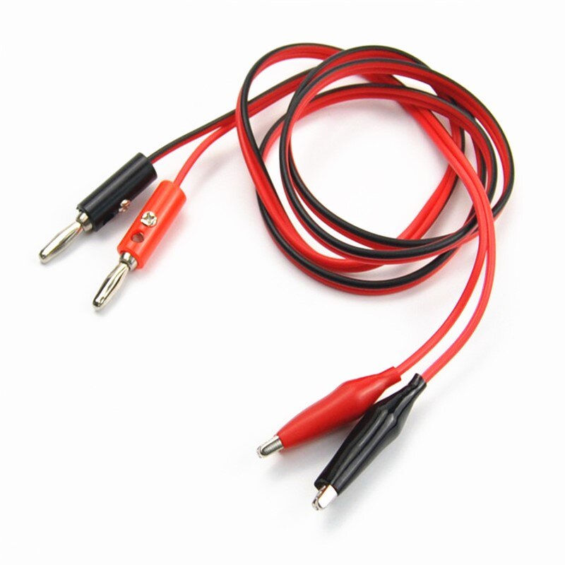 1M Alligator Cilp To AV Banana Plug Test Cable Lead Connector Dual ...