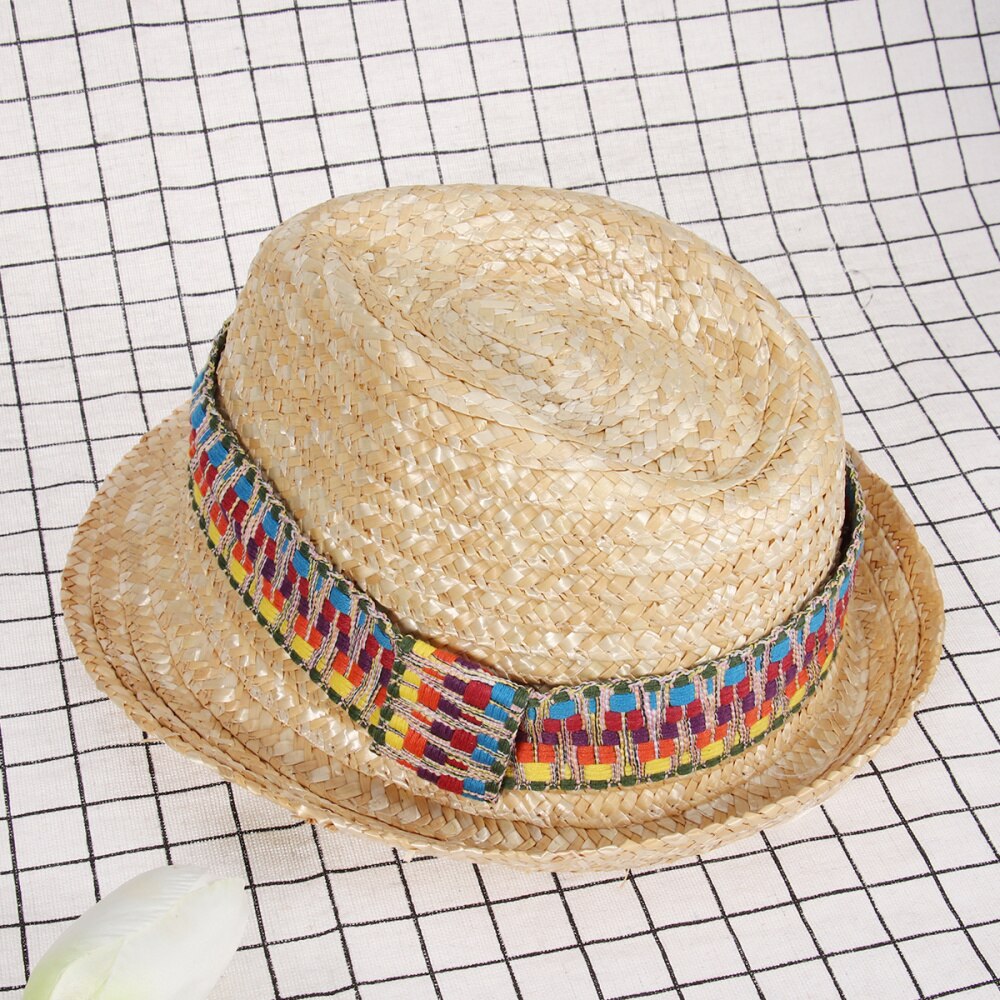 Straw Hat Mexican Hat Hawaii Straw Hat Color Strip... – Vicedeal