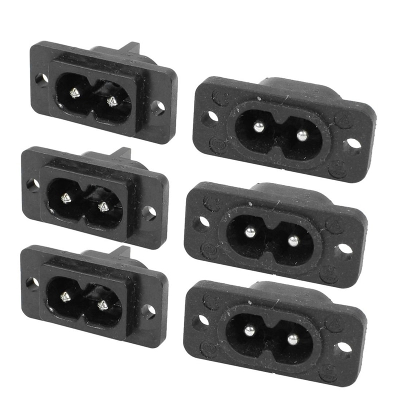 Black 2 Pin IEC320 C8 Screw Mount Inlet Plug Socke... – Vicedeal