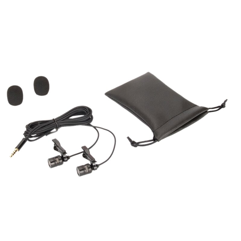 Microphone Dual-Head Lavalier Microphone Condenser... – Grandado