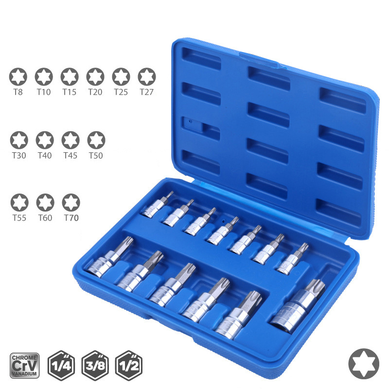 13pcs T8-T70 1/4" 3/8" 1/4" Hexagon... – Grandado