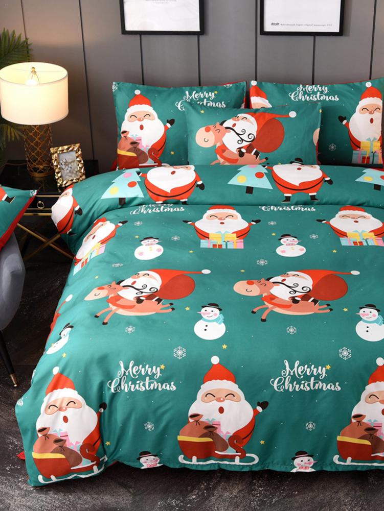 Christmas Bed Quilt Cover Sheets Pillowcase Beddin... – Grandado