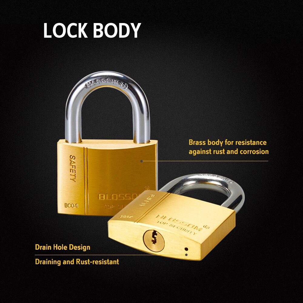 BLOSSOM 40cm Brass Padlock with Keys Heavy Duty Se... – Vicedeal