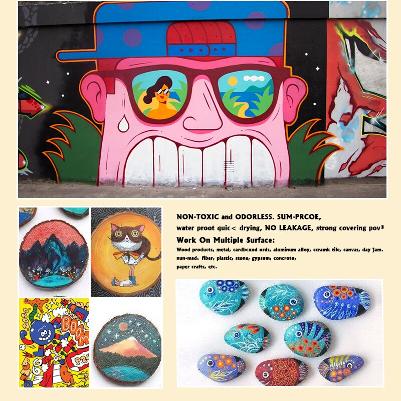 21/25 Kleur Permanente Acryl Verf Marker Pennen Vo... – Vicedeal