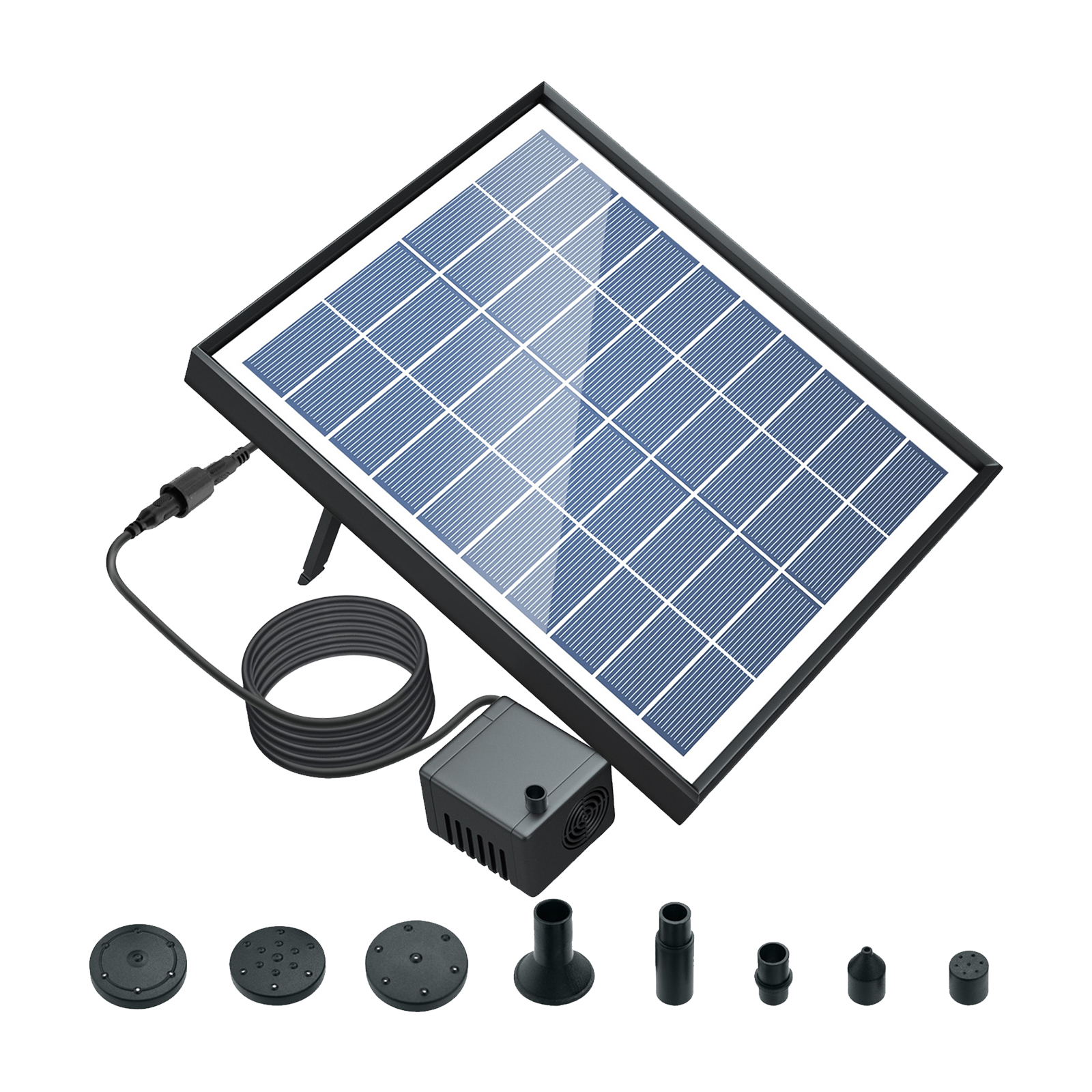 6.5W Solar Fontein Pomp Met 6 Nozzles Diy Vogelbad... – Grandado