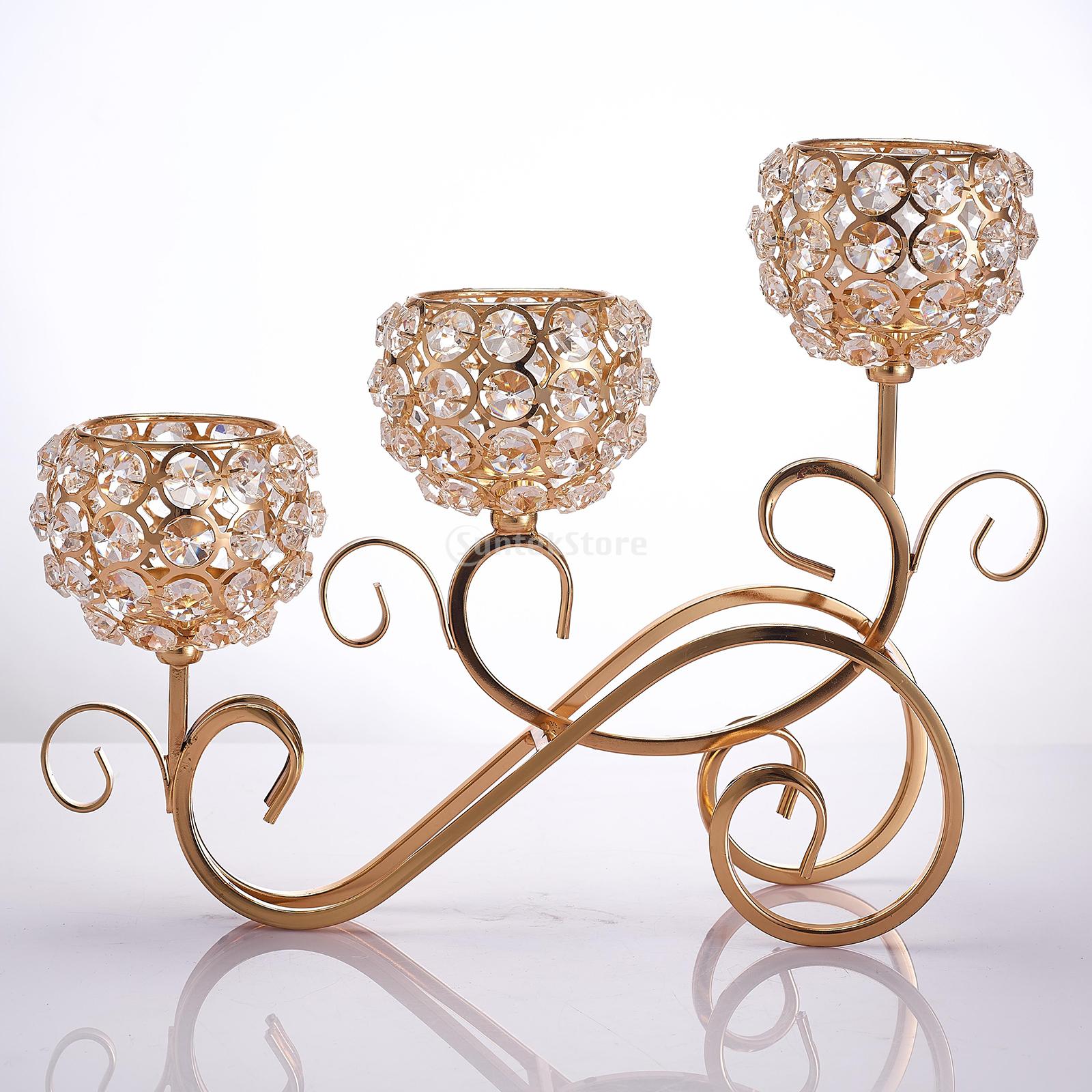 3 Arms Candelabras Crystal Arch Bridge Goblet Cand... – Grandado