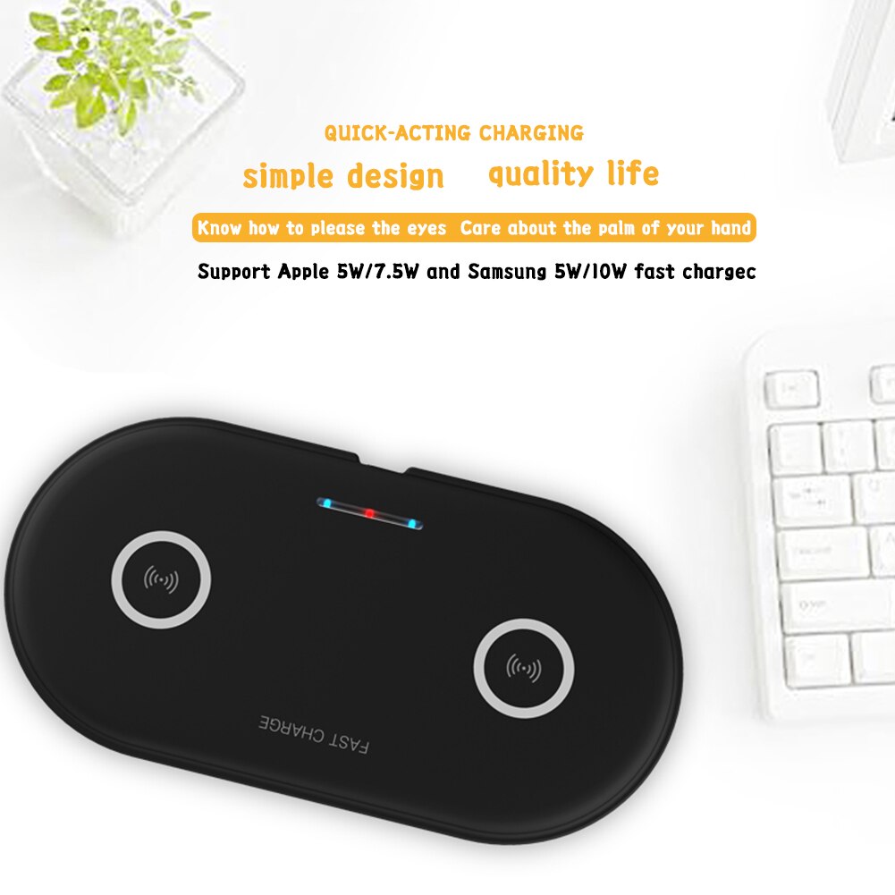 10w Qi Dual Fast Wireless Charger For Iphone Samsu... – Grandado