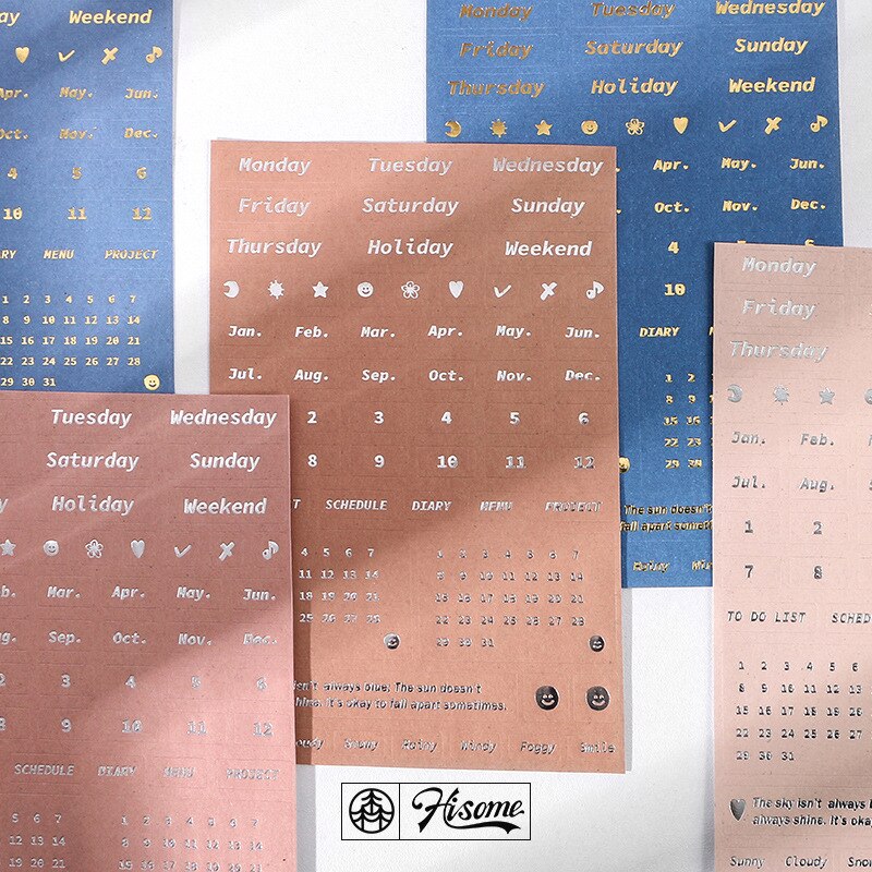 JIANWU 4 Sheets Basic Date Stickers Decoration Wee... – Grandado