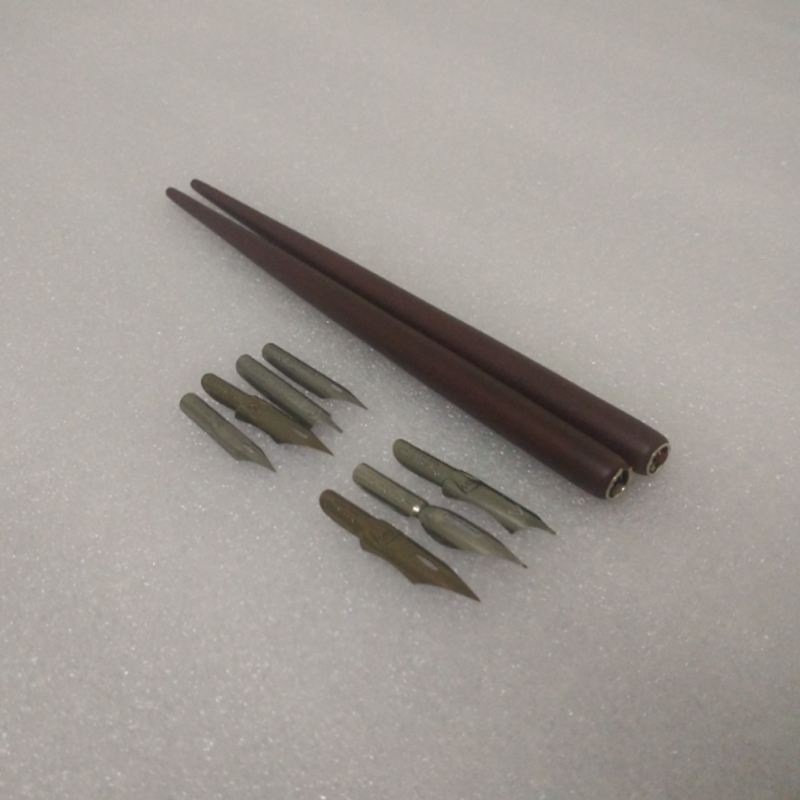 Antique Wooden Gothic Dip Pen Set with 2 pens 7 Ni... – Vicedeal