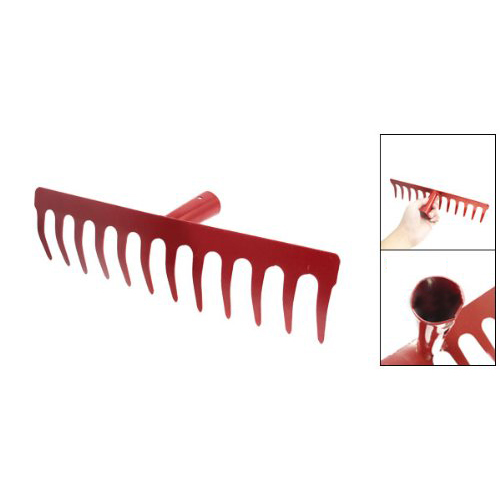 Metal 12 Tine Hand Cultivator Rake Tool Head Red – Vicedeal