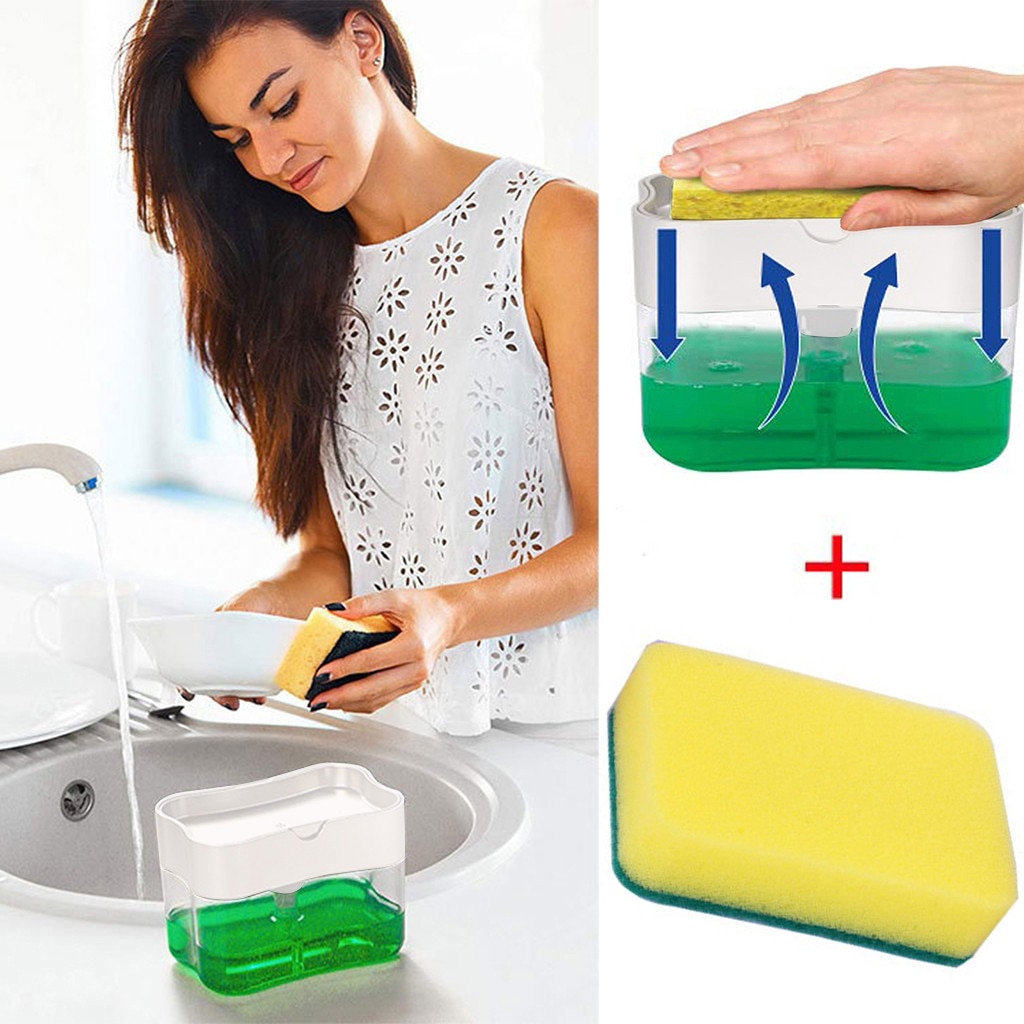 2-in-1Sponge Rack Zeepdispenser Zeepdispenser En S... – Grandado