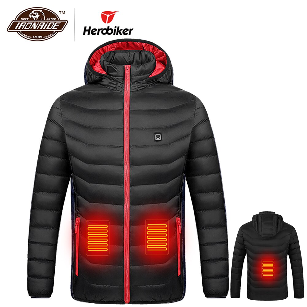 USB Heated Down Jacket Winter Motorcycle Jacket He... – Grandado