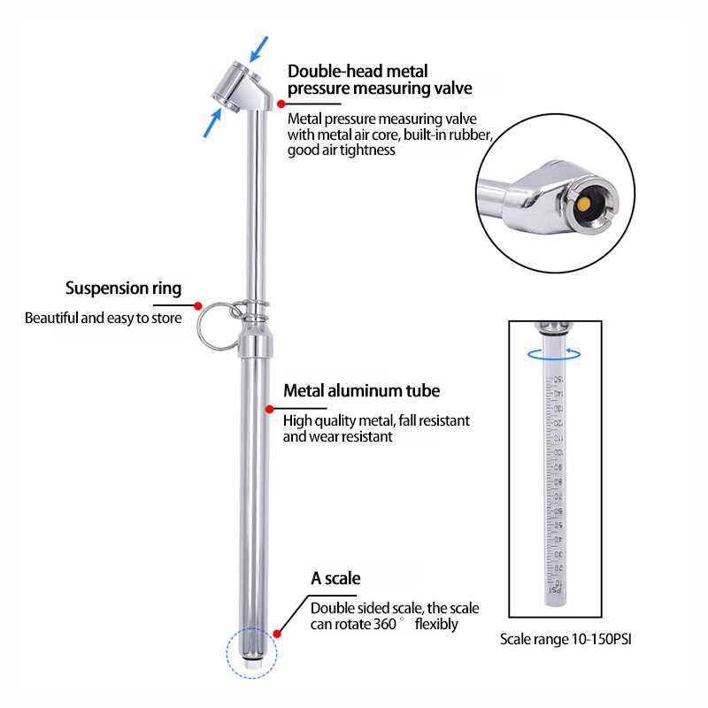 Draagbare Auto Bandenspanningsmeter Barometer Meta... – Grandado