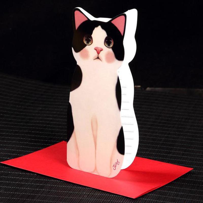 1PC Kawaii Cat Folding Greeting Card Birthday Chri... – Vicedeal