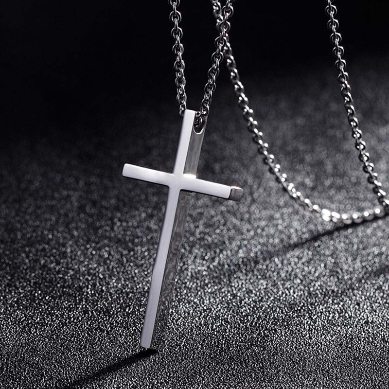 Titanium Steel Cross Pendant Necklace for Men Wome... – Grandado