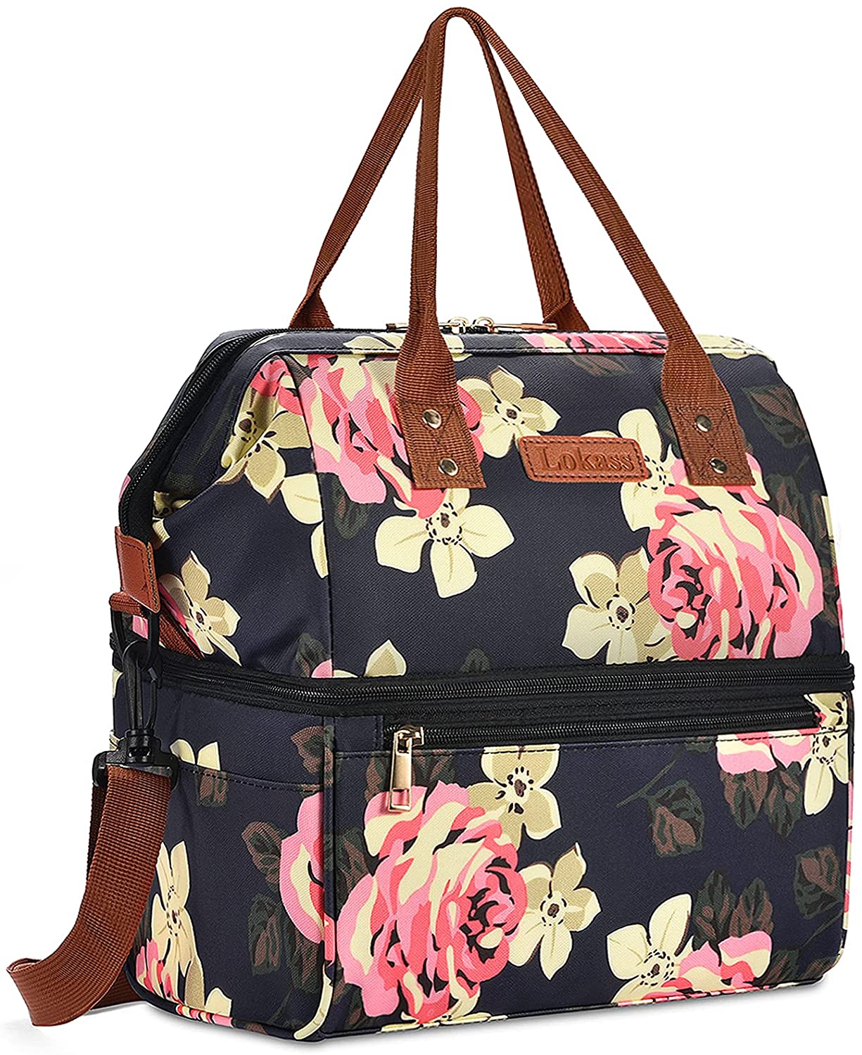 LOKASS Double Deck Lunch Bag Insulated Lunch Box L... – Grandado