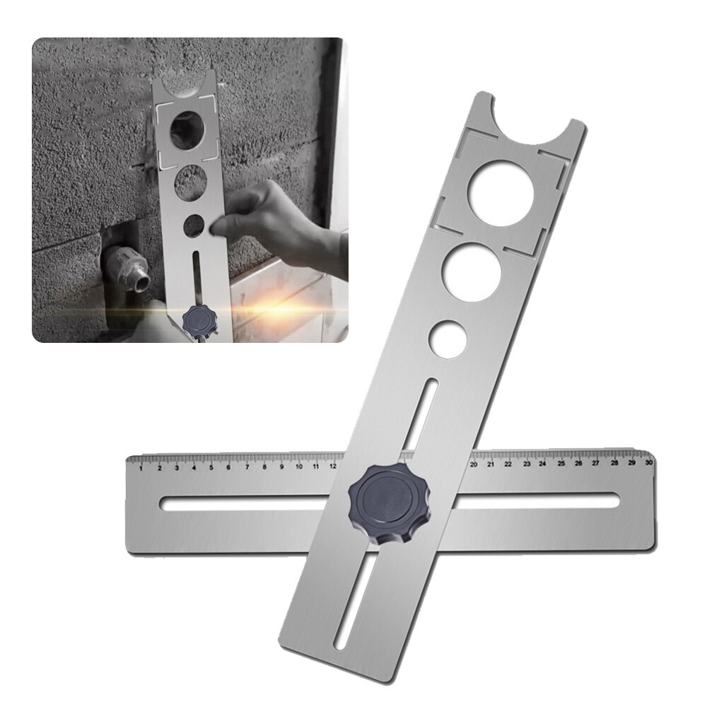 Stainless Steel Ceramic Tile Hole Locator Ruler Mu... – Grandado