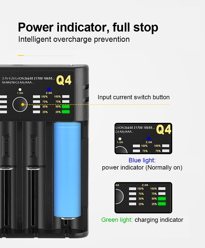 PUJIMAX battery charger18650 3.7V-4.2V USB cable f... – Grandado