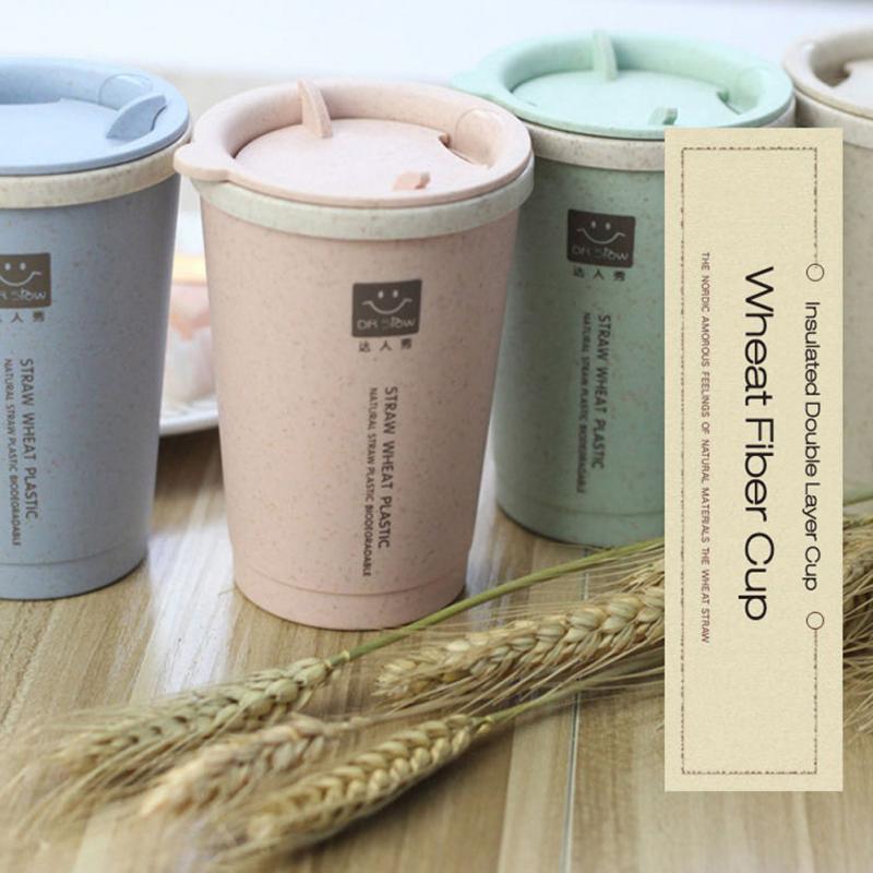 280ML Double-wall Insulation Wheat Straw Cup Prota... – Grandado