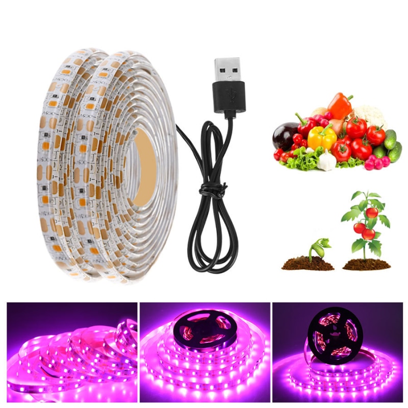 5V Usb Led Grow Light Strip Volledige Spectrum 283... – Grandado