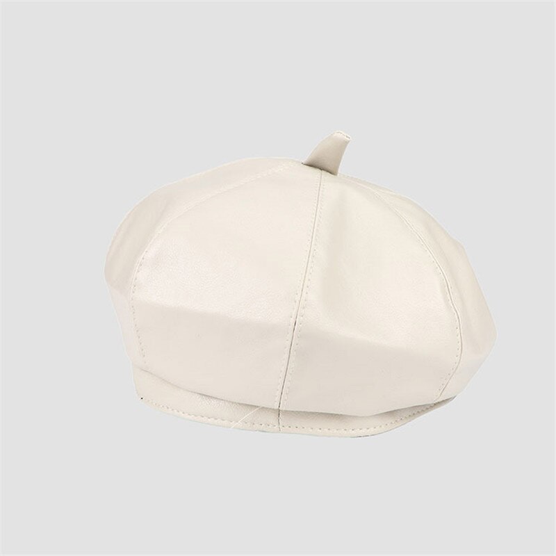 MYZW Woman PU Leather Berets Hat Ladies Artist Cap... – Grandado