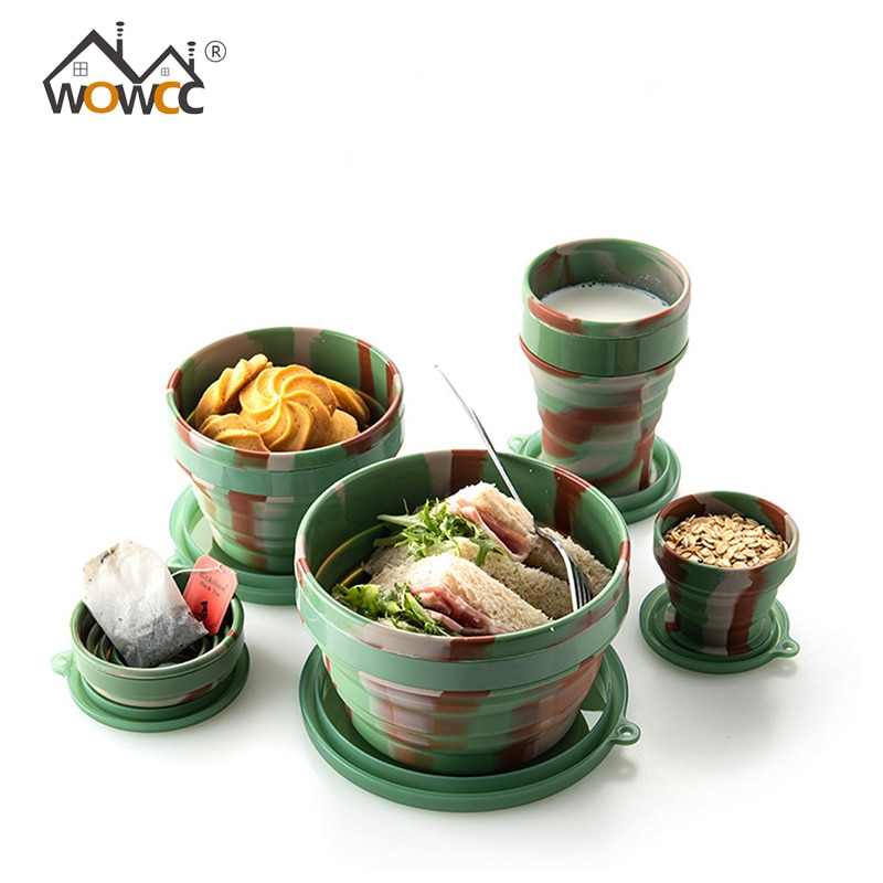 WOWCC 1PC Outdoor Bowl Sets Silicone Folding Lunch... – Grandado