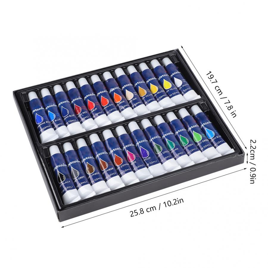 24 Colors 12ml DIY Acrylic Pigment Painting Drawin... – Grandado