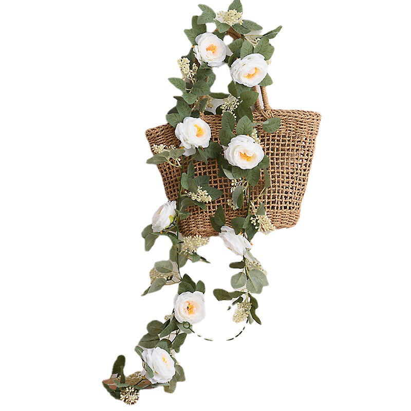 Artificial Peony with Spike Rose Leaf Camellia Vin... – Grandado