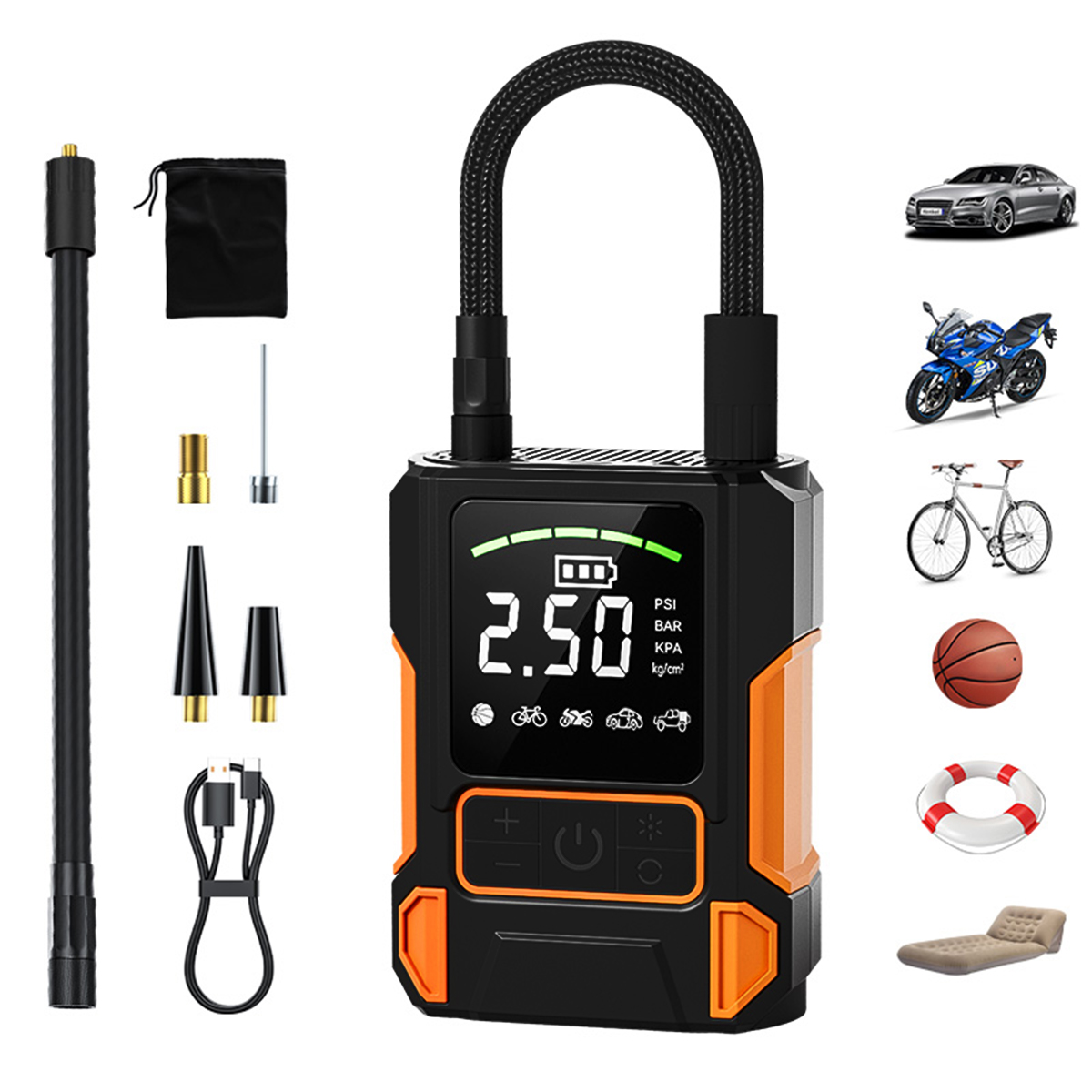 Car mounted wireless inflation pump, portable air ... – Vicedeal