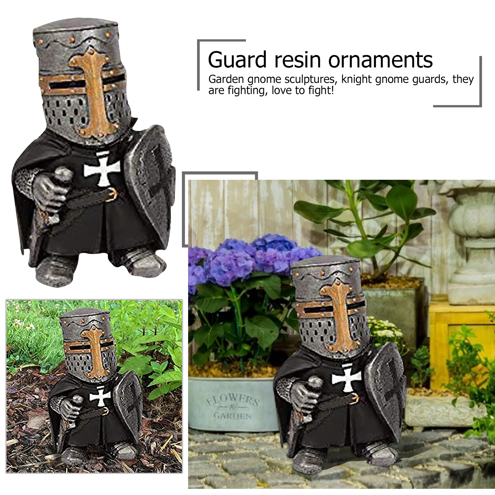 Resin Knight Guard Statue Garden War Armor Miniatu... – Grandado