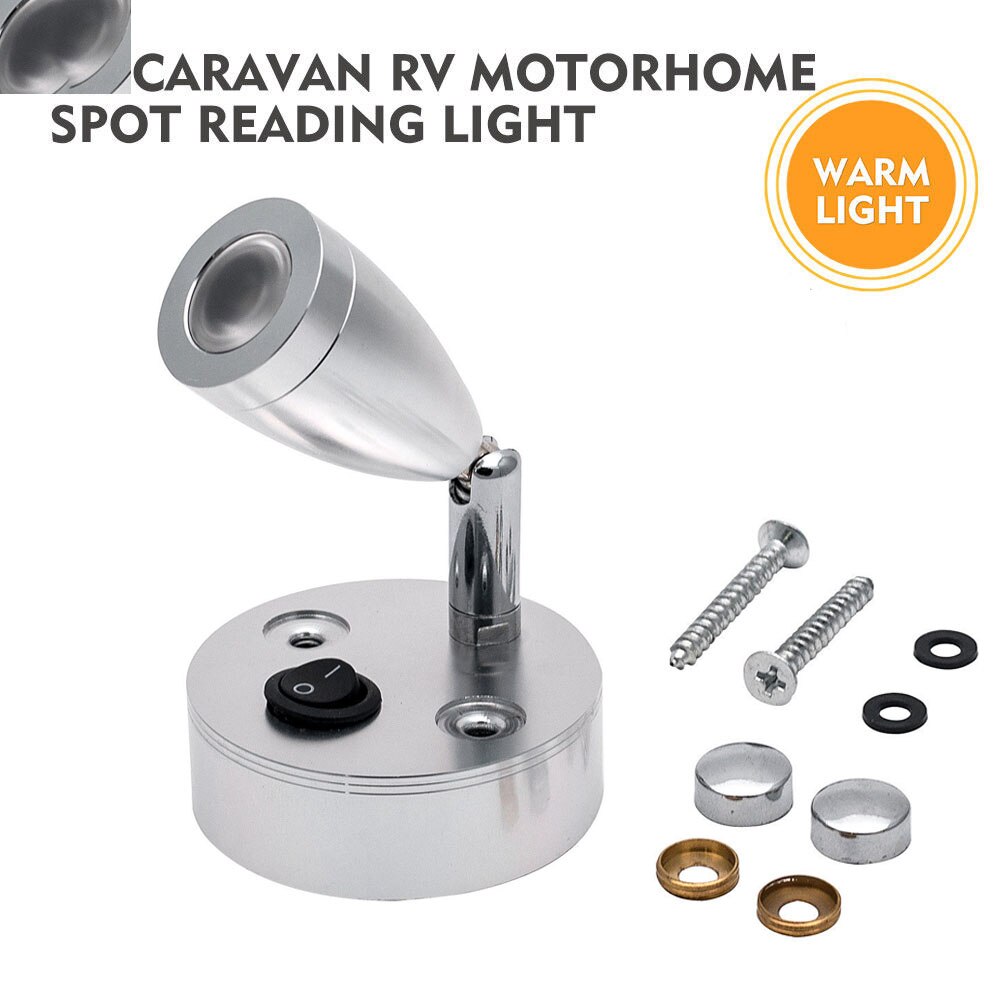 12V Switched LED Spot Reading Light Swivel Bedside... – Grandado