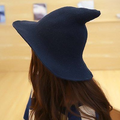 Women Modern Witch Wool Hat Foldable Costume Sharp... – Vicedeal