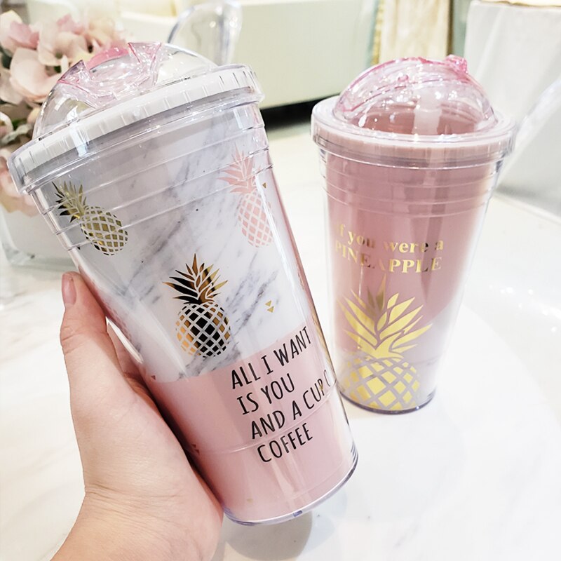 Roze Ananas Koffie Mokken Bpa Gratis Plastic Water... – Grandado