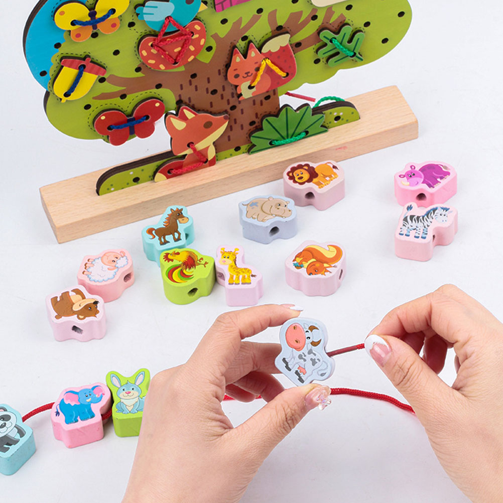 1 Set of Kids Early Learning Educational Wood Thre... – Vicedeal
