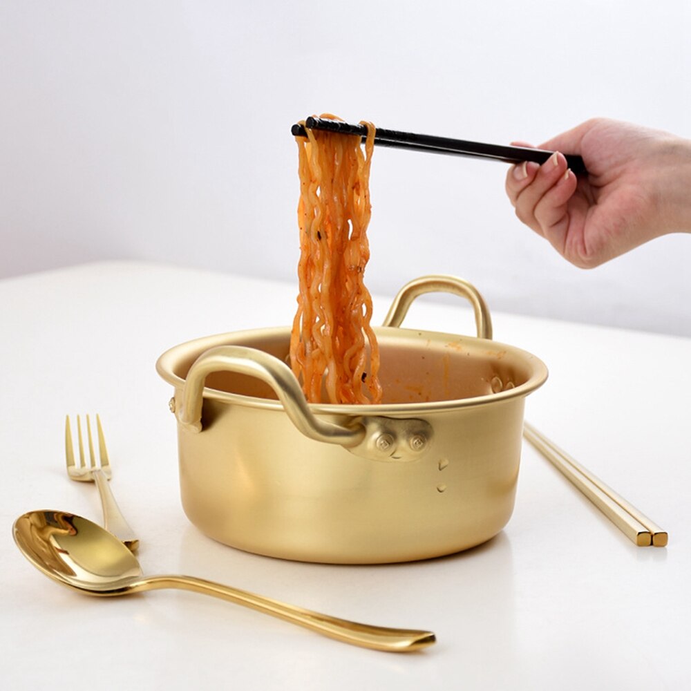 Golden Noodle Pot Korean Ramen Noodles Pot Aluminu... – Grandado