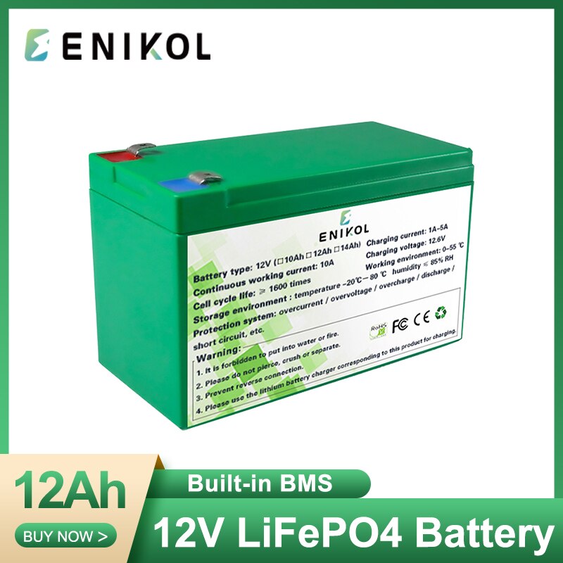 12V 12Ah Lifepo4 Lithium Ijzer Fosfaat Accu Ingebo... – Vicedeal
