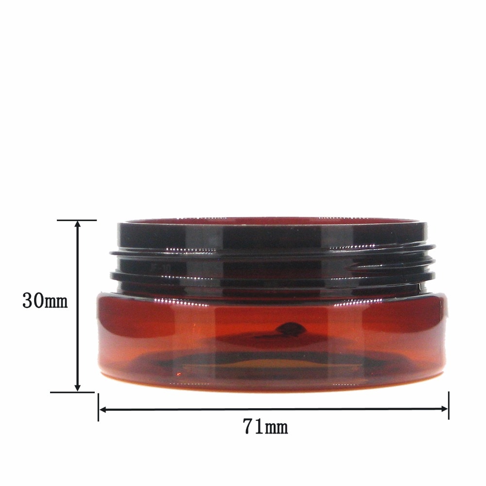 24pcs/lot 50ml amber/clear pet jar with black/whit... – Grandado