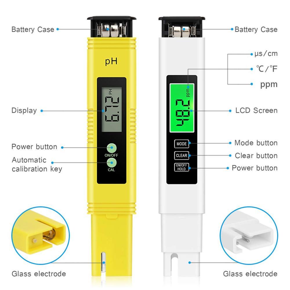 2pcs Portable LCD Digital PH Meter TDS EC Tester P... – Grandado