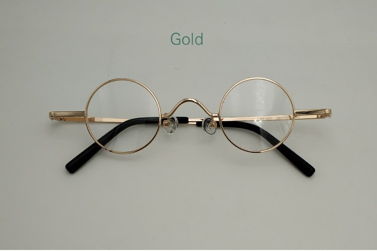 Round adult glasses, very small lens size, gold， b... – Grandado
