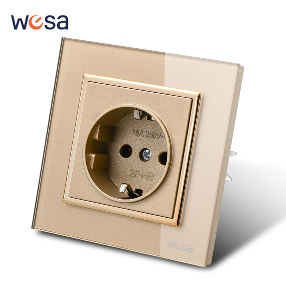 WESA Luxury Crystal Tempered Glass Panel Gold Wall... – Grandado