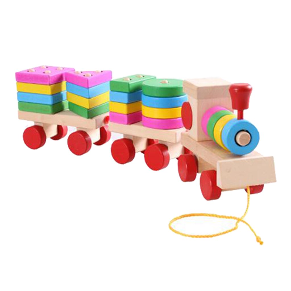 Wooden Shape Sorting and Stacking Train Including ... – Grandado