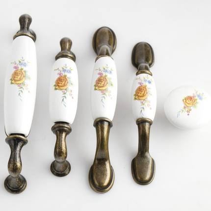 10PCS Colorful Ceramic flower Cabinet Knobs Door P... – Vicedeal