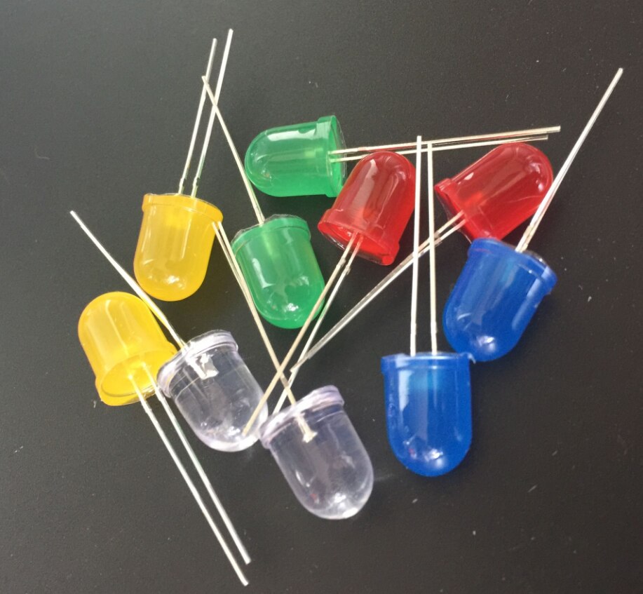 5 Colors 100Pcs 10mm LED Lamp beads 20mA Blue Red ... – Grandado