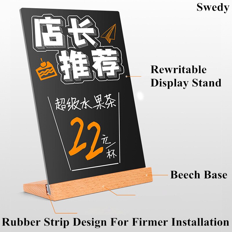 A4 DIY Wooden Rewritable Double-sided Blackboard C... – Grandado