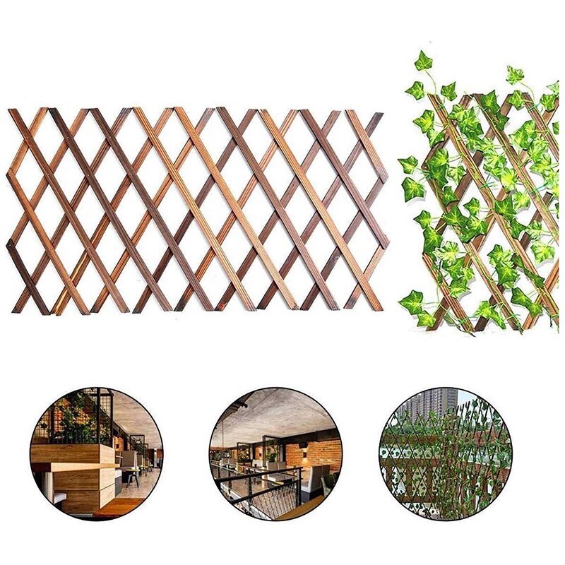 Expanding Wooden Garden Wood Pull Mesh Wall Fence ... – Grandado