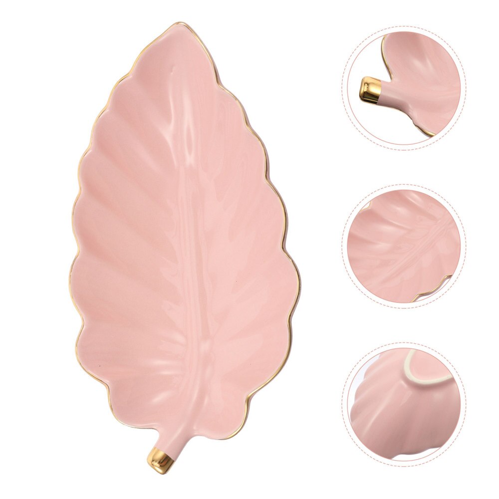 Nordic Style Leaf Shape Ceramic Storage Jewelry Di... – Vicedeal