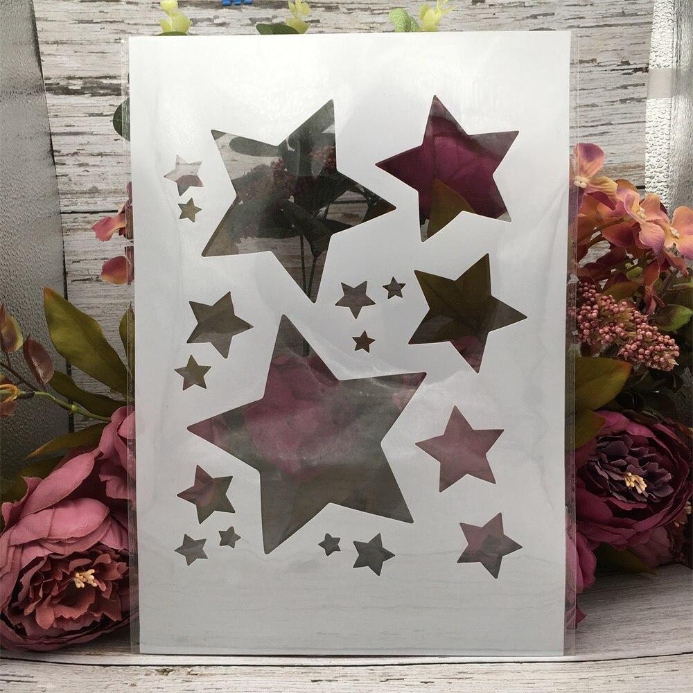 29*21cm A4 Shine Stars DIY Layering Stencils Wall ... – Vicedeal