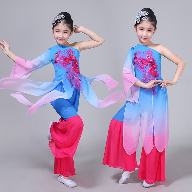 Children Fan Umbrella Yangko Dancer Costume Girls ... – Grandado