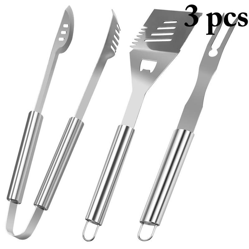 3pcs Stainless Steel Barbecue Grilling Tools Set S... – Grandado
